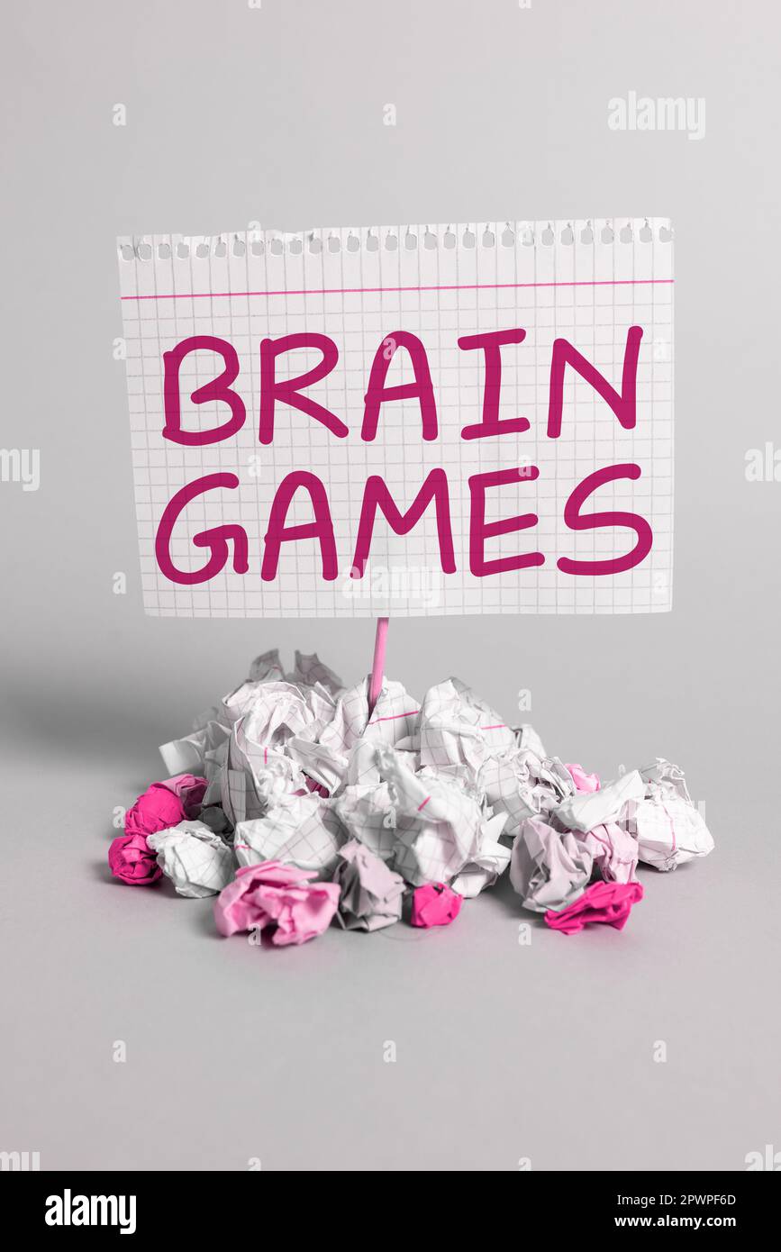 Text sign showing Brain Games, Word for psychological tactic to ...