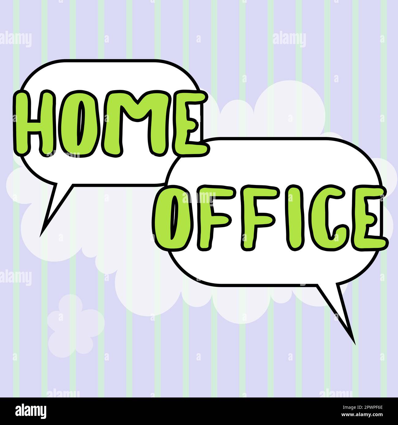 Sign displaying Home Office, Business approach space designated in a ...
