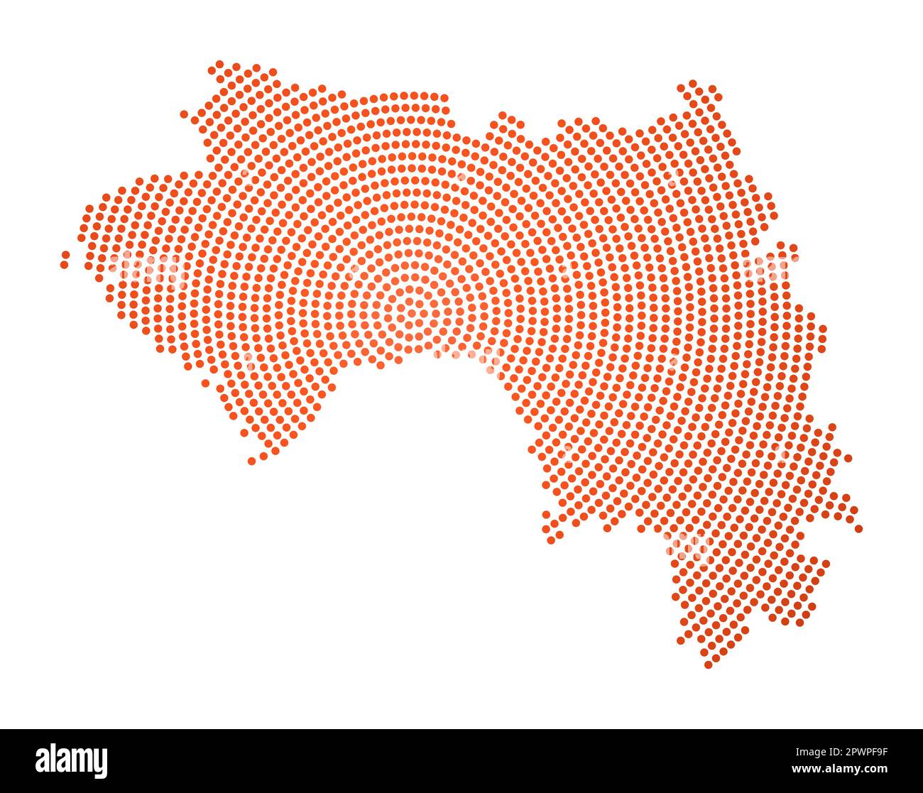 Guinea dotted map. Digital style shape of Guinea. Tech icon of the ...