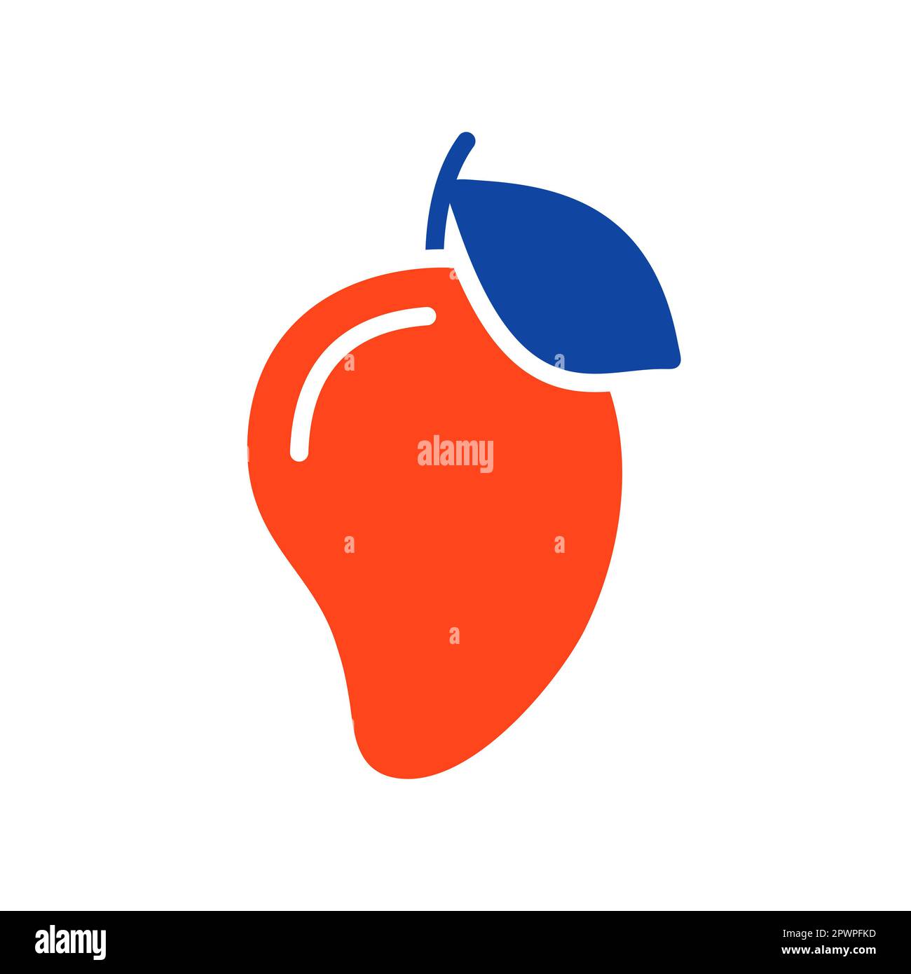 Mango tropical fruit vector glyph icon. Graph symbol for food and ...