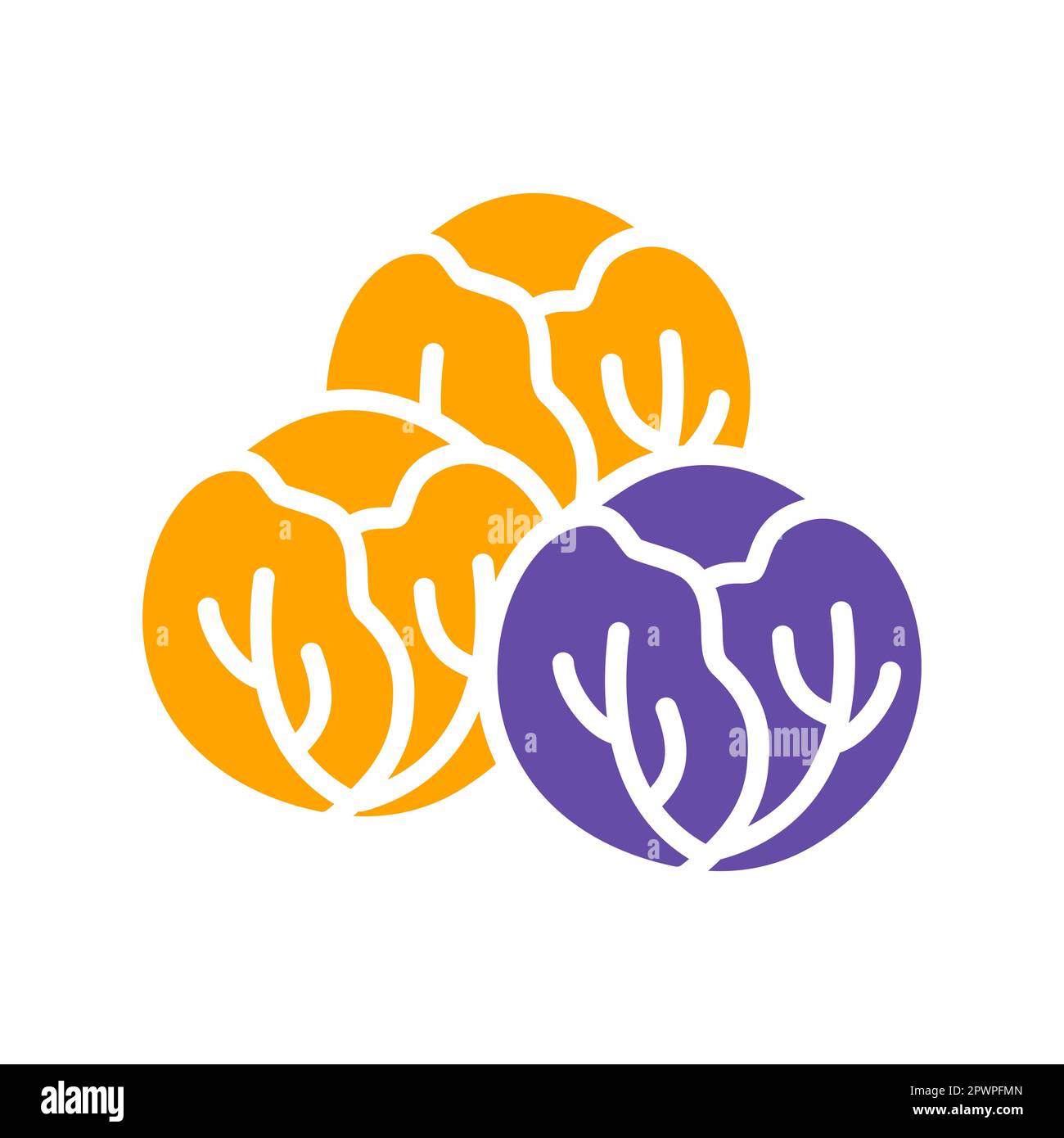 Brussels sprouts isolated design vector glyph icon. Vegetable sign ...