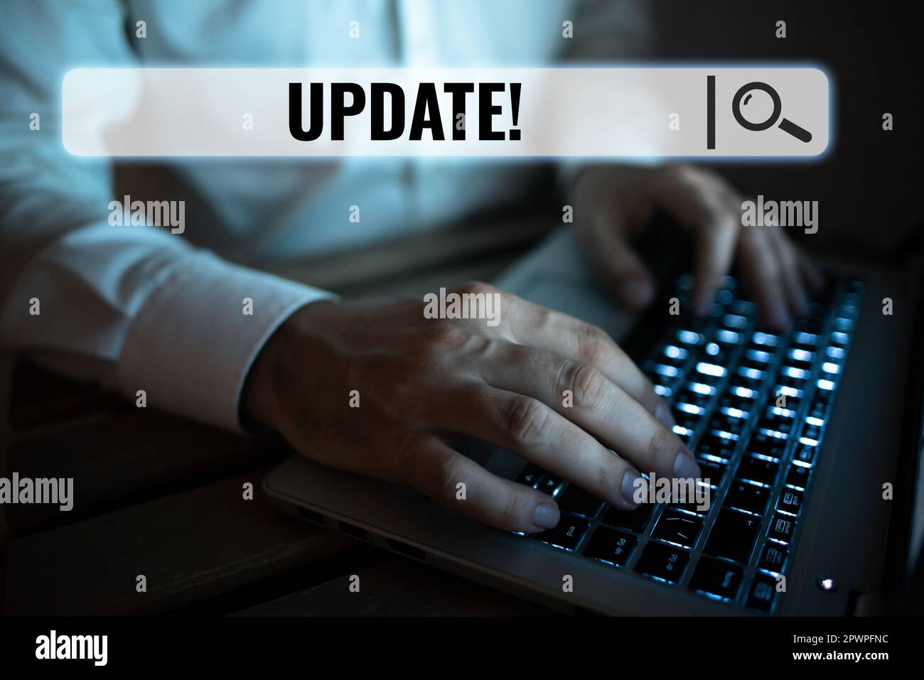 Hand writing sign Update, Internet Concept Make something more modern Adding new facts Changing ...