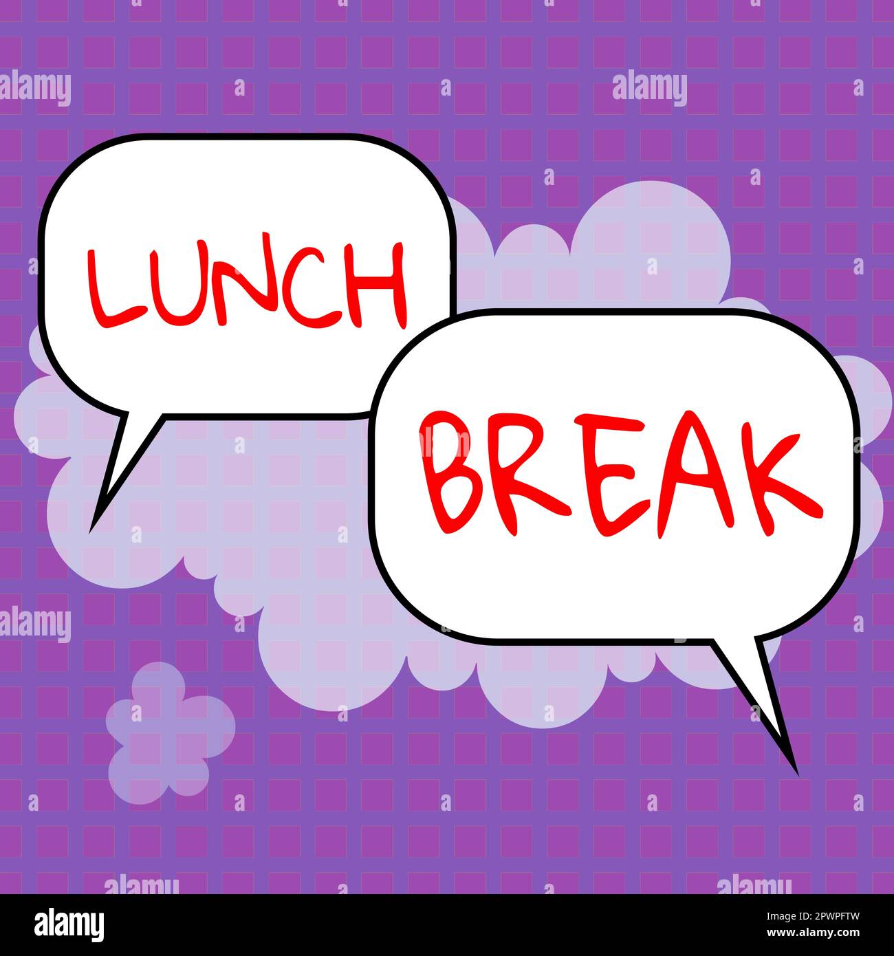 Handwriting text Lunch Break, Concept meaning time when a person stops ...