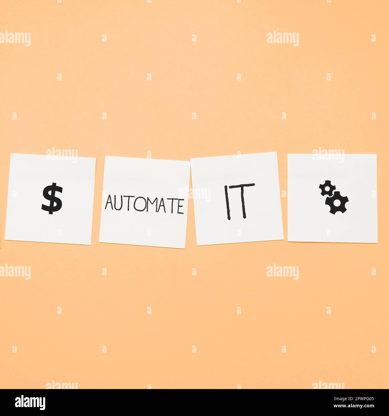 Text caption presenting Automate It, Business idea convert process or ...