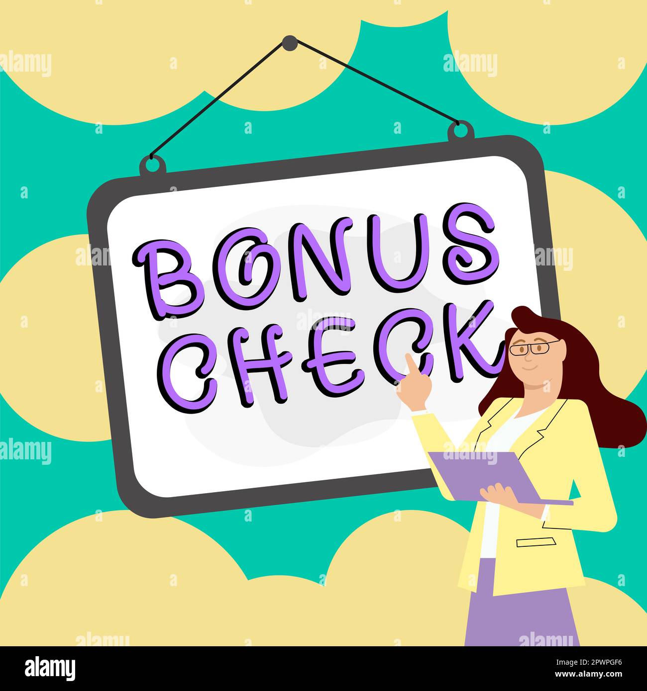 Text showing inspiration Bonus Check, Concept meaning something in ...