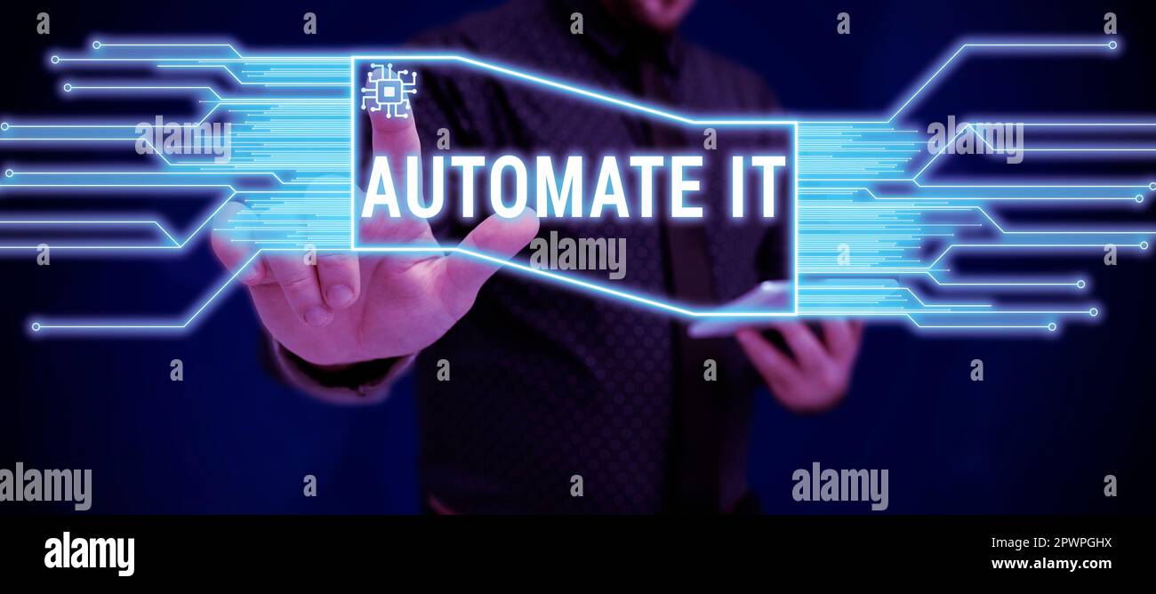 Inspiration showing sign Automate It, Business overview convert process ... Inspiration showing sign Automate It, Business overview convert process ...