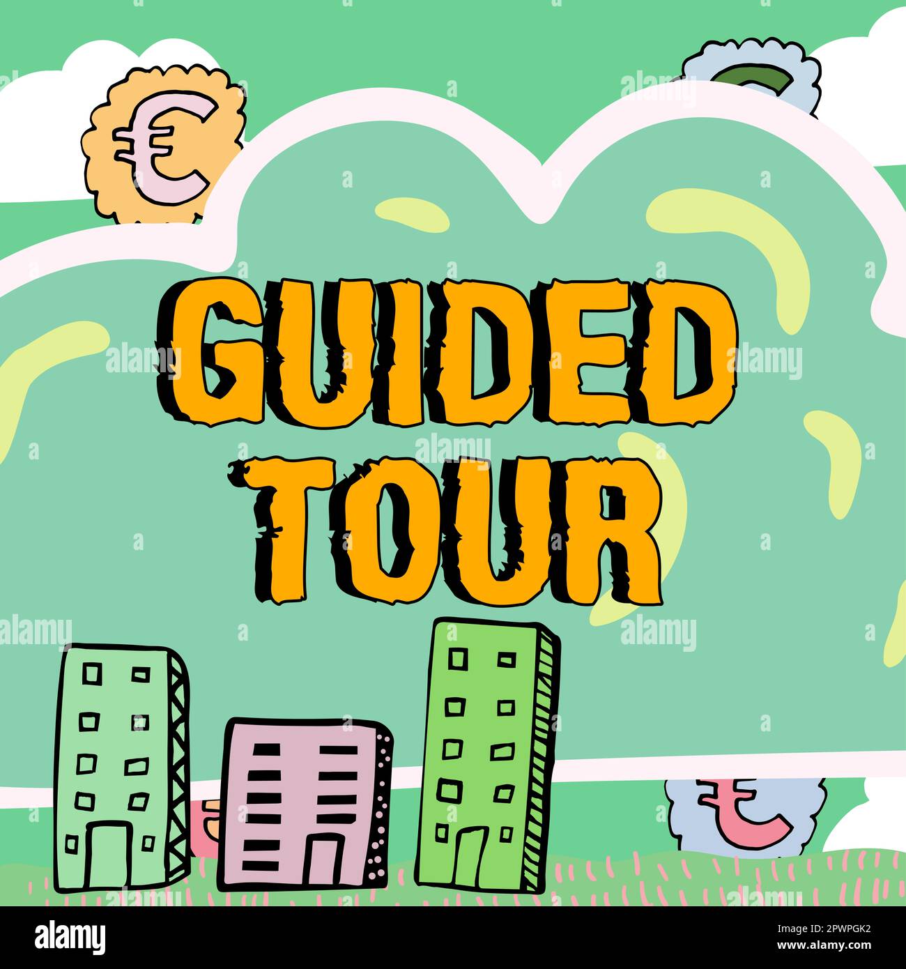Hand writing sign Guided Tour, Internet Concept advice or information ...