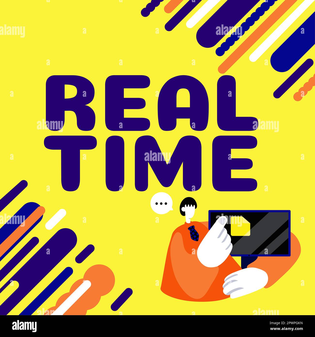 Sign displaying Real Time, Internet Concept the actual time during ...