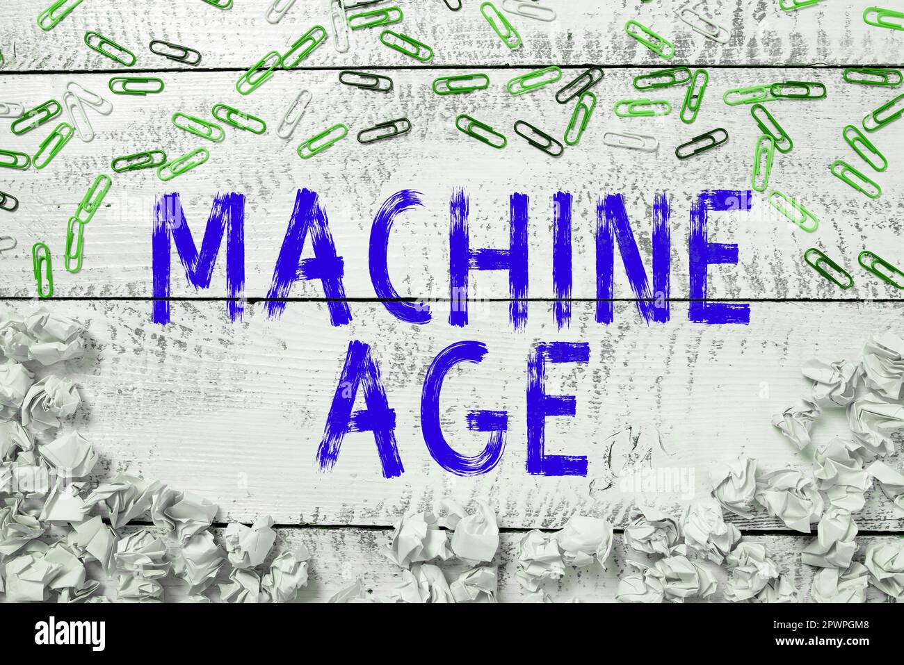 Writing displaying text Machine Age, Business idea period of ...