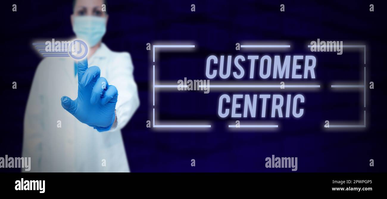 Writing Displaying Text Customer Centric Business Showcase Process Of Looking After Customers