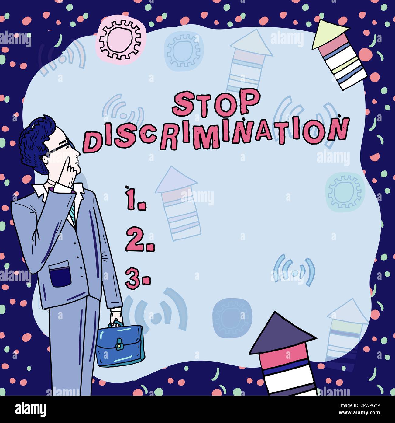 Sign displaying Stop Discrimination, Internet Concept Prevent Illegal ...
