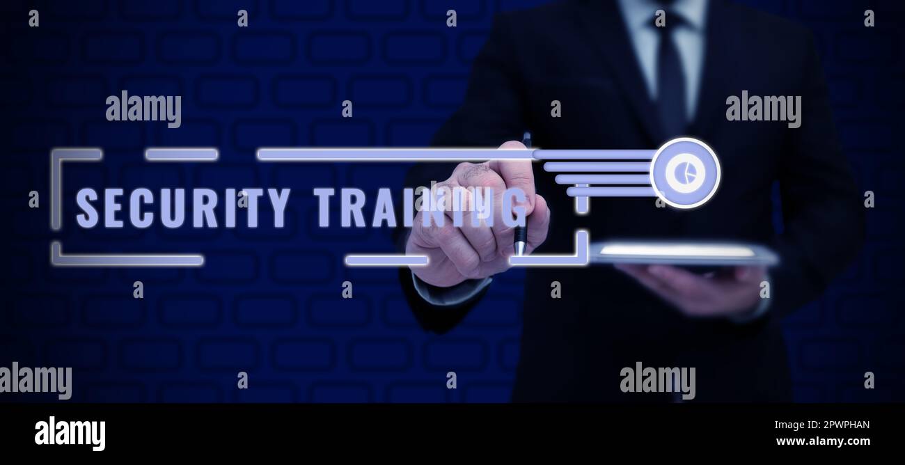 Text sign showing Security Training, Word Written on providing security ...