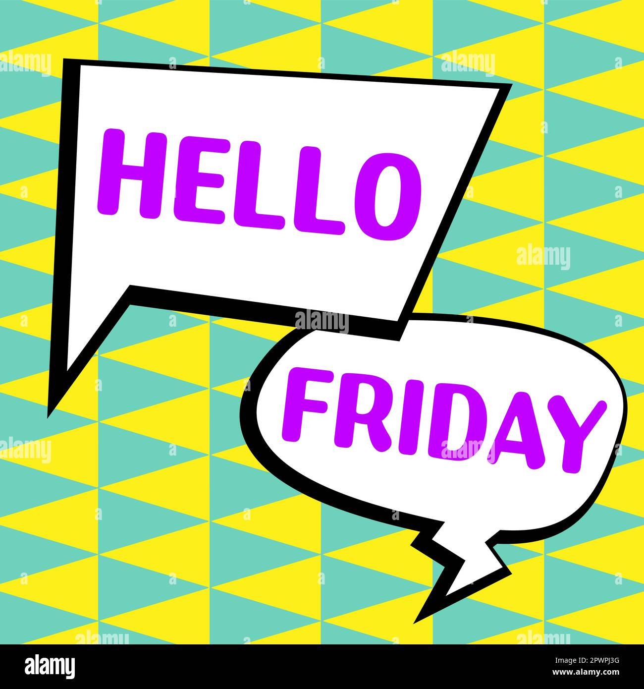 Hand writing sign Hello Friday, Business approach Greetings on Fridays ...