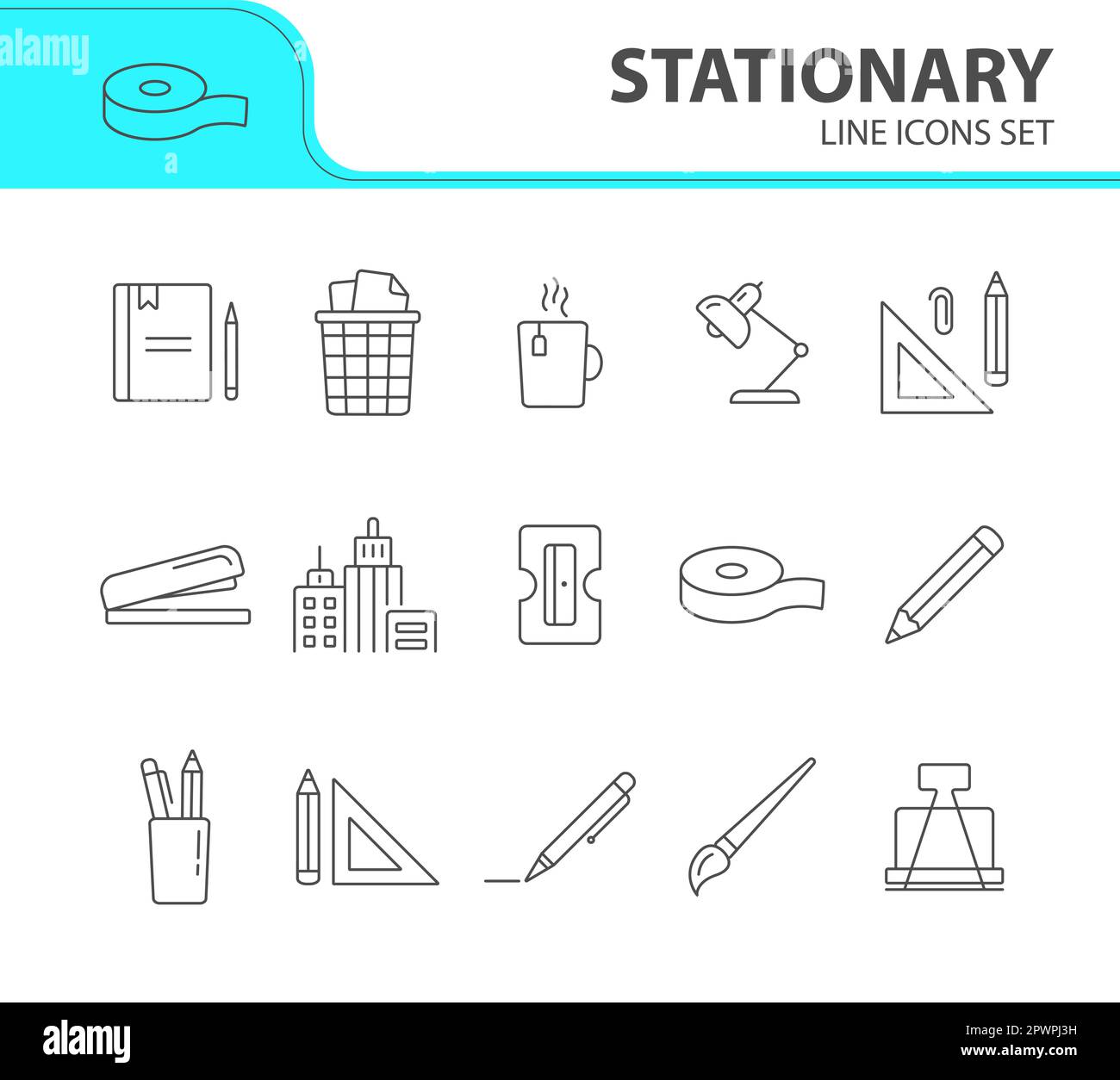 Stationary icon set Stock Vector Image & Art - Alamy