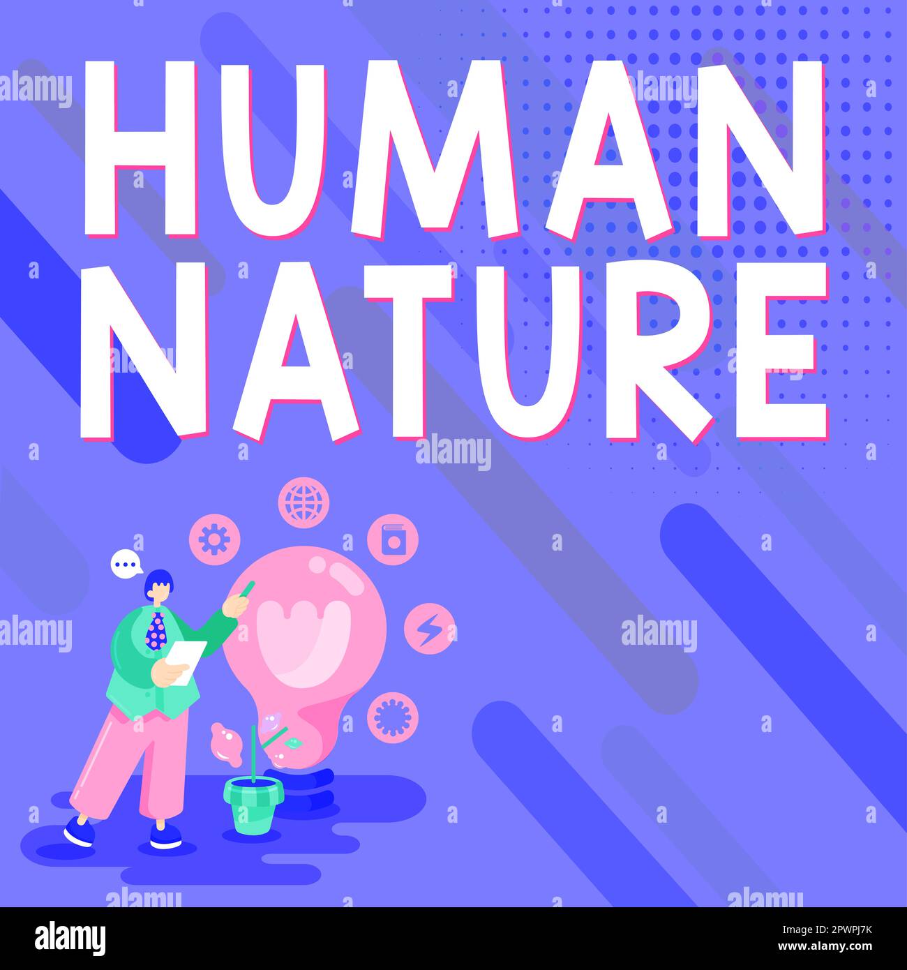 Hand writing sign Human Nature, Internet Concept psychological ...