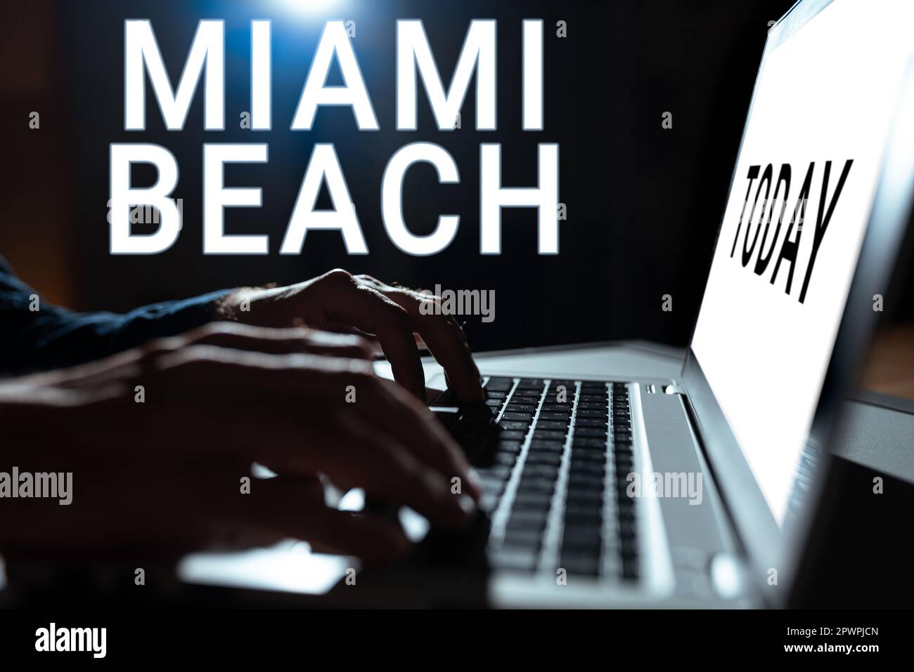 Sign displaying Miami Beach, Business overview the coastal resort city ...