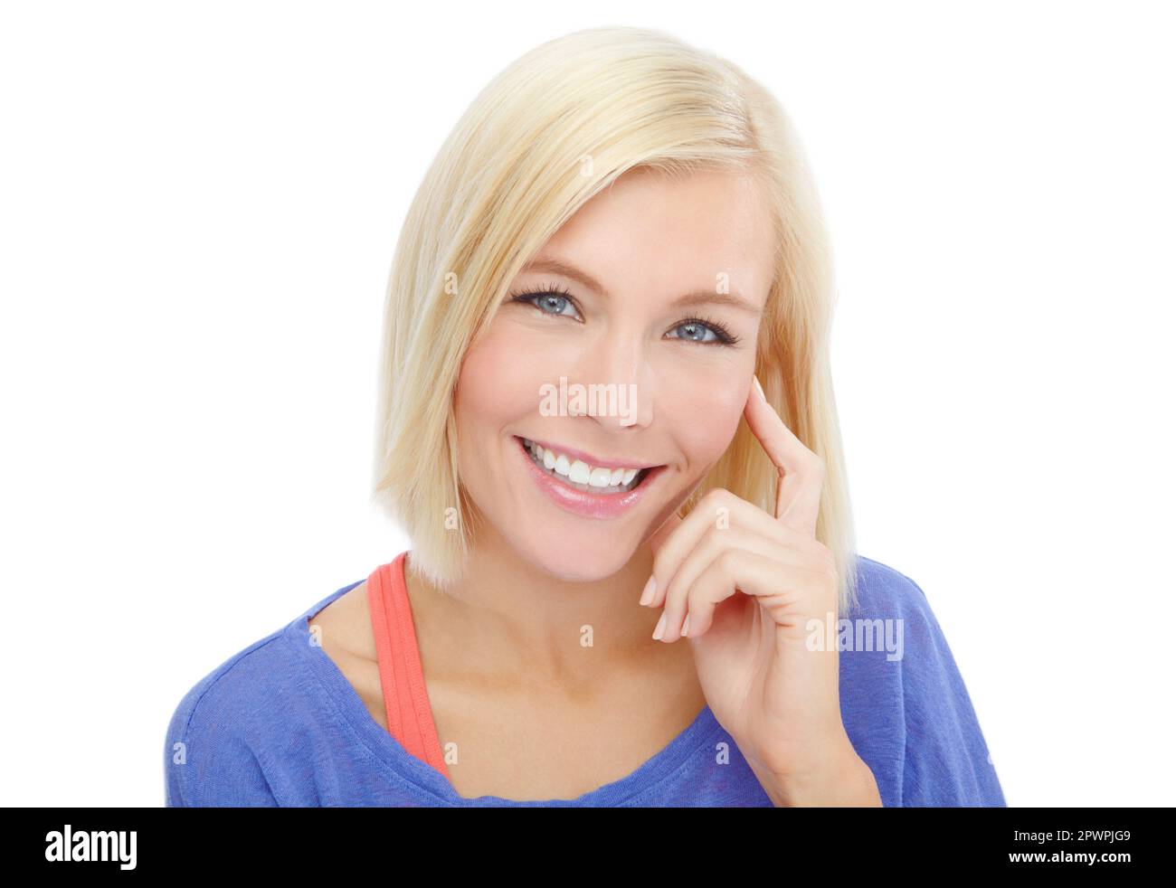 Endearing smile. Head and shoulders portrait of a beautiful young ...