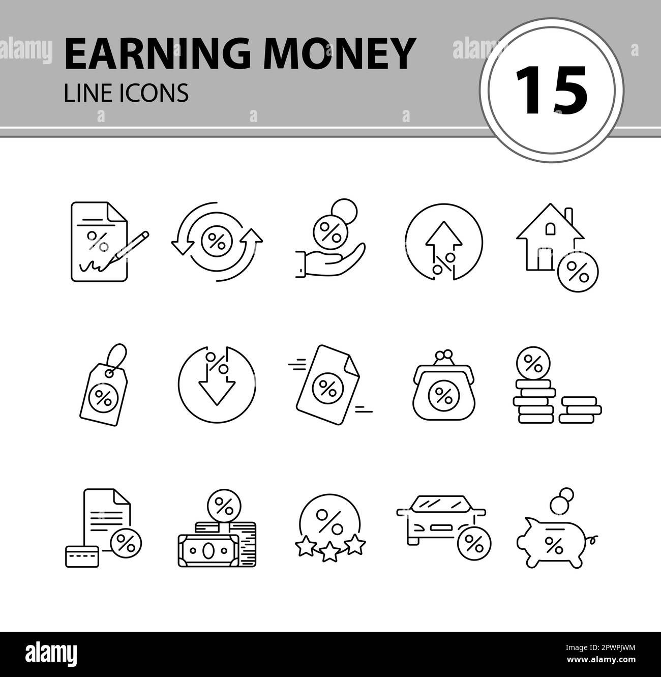 Earning money icon set Stock Vector Image & Art - Alamy