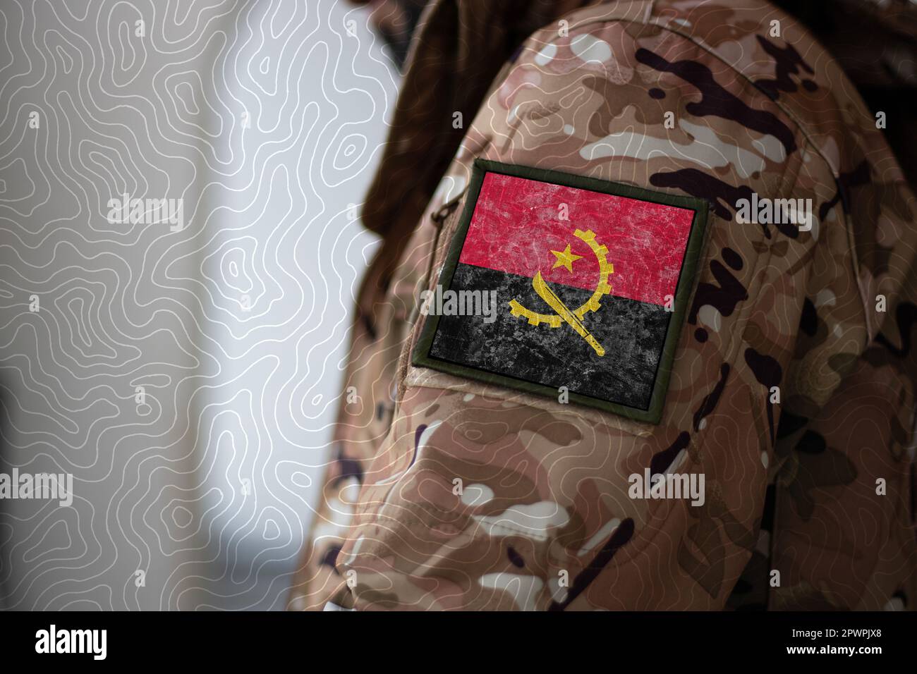 Angola flag on a military uniform hi-res stock photography and images ...