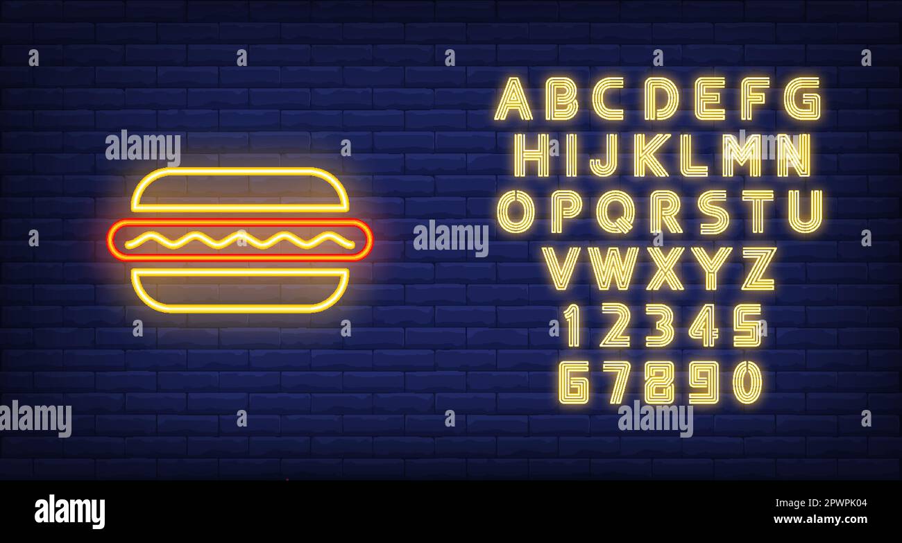 Hot dog neon sign Stock Vector Image & Art - Alamy