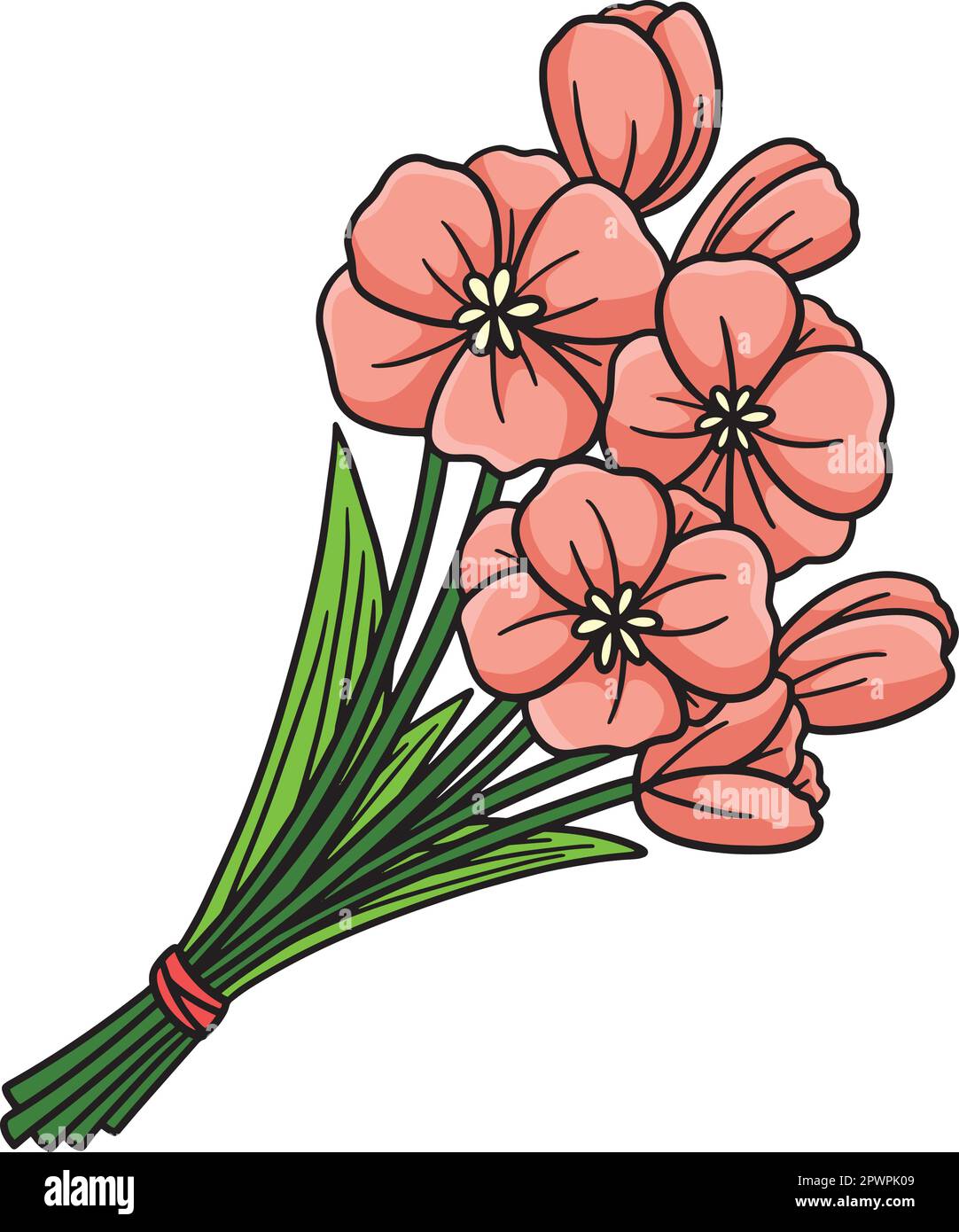 Bouquet Flowers Cartoon Colored Clipart Stock Vector Image & Art - Alamy