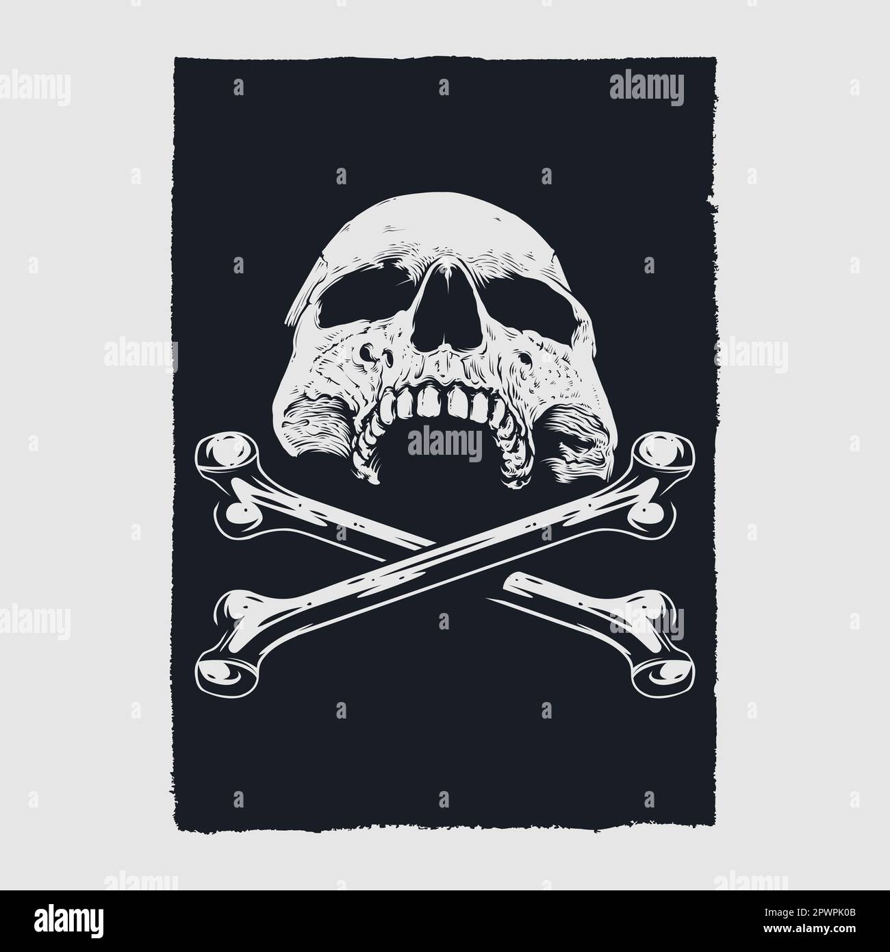 Skull and bone poster design. Editable, resizable, EPS 10, vector ...