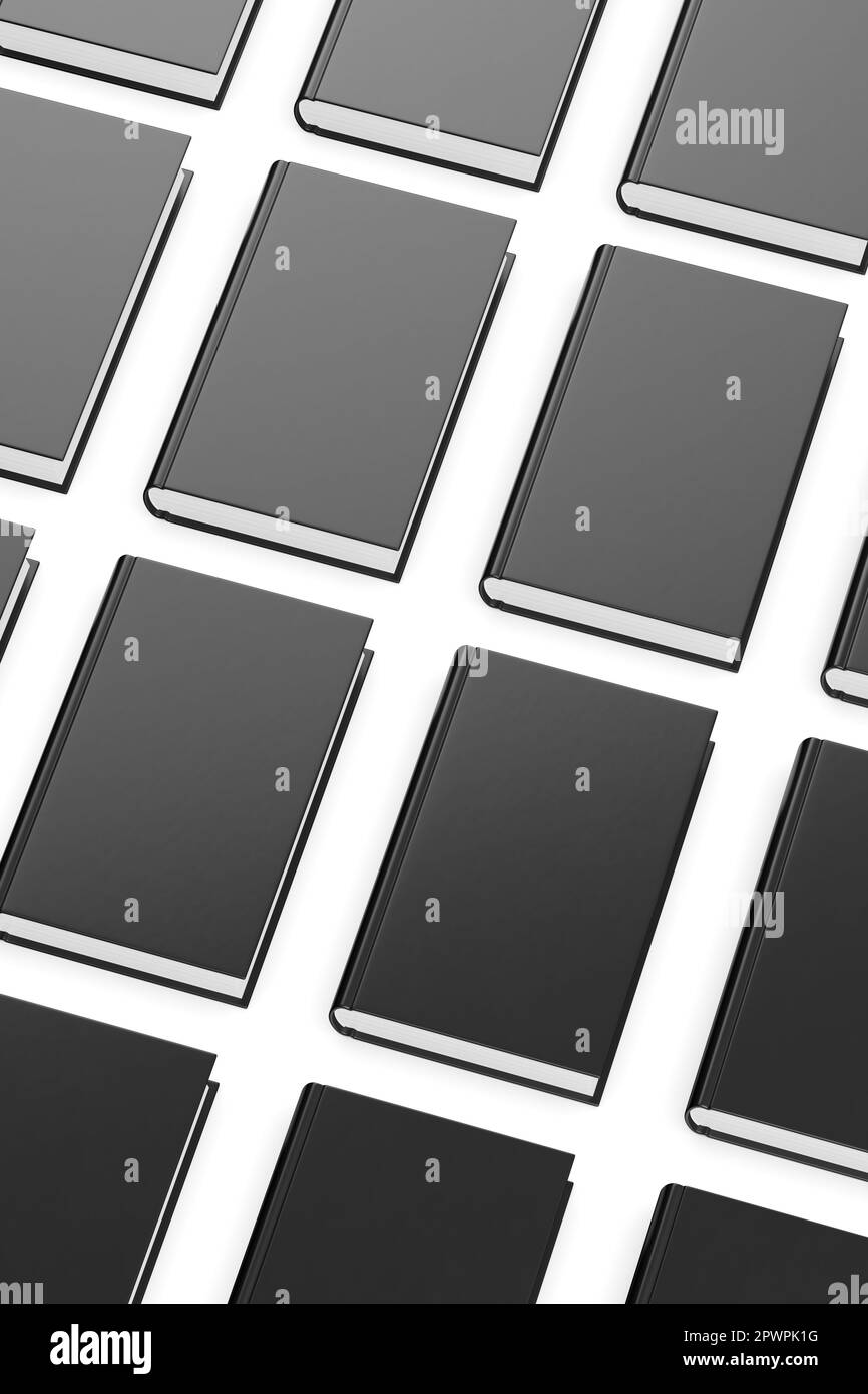 Blank white hardcover books on white background. 3D rendering ...