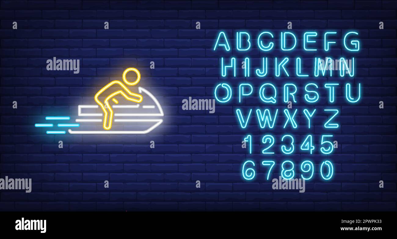 Neon sign jet ski hi-res stock photography and images - Alamy