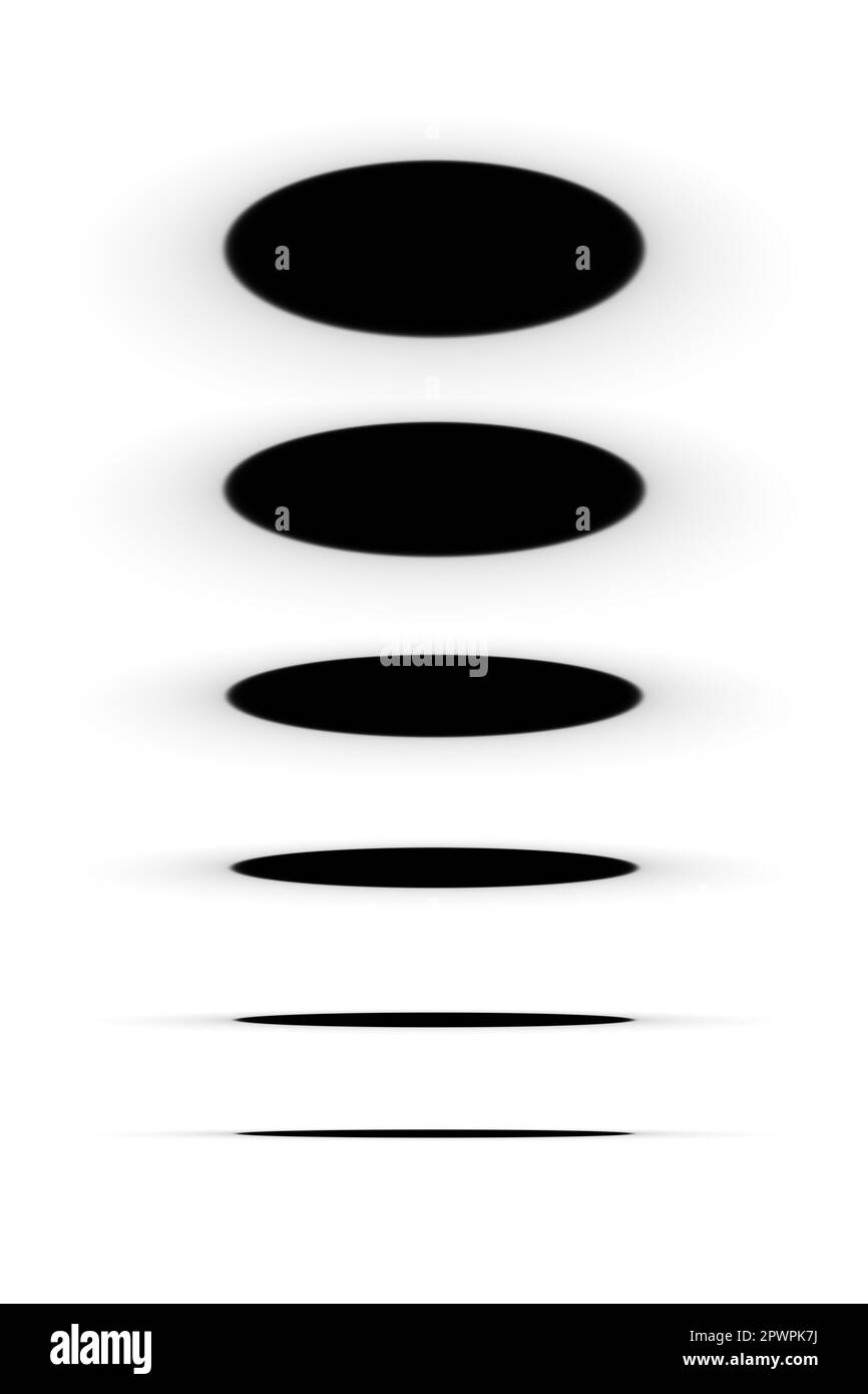 Set of black shadows with soft edges. Realistic shadow effect isolated ...