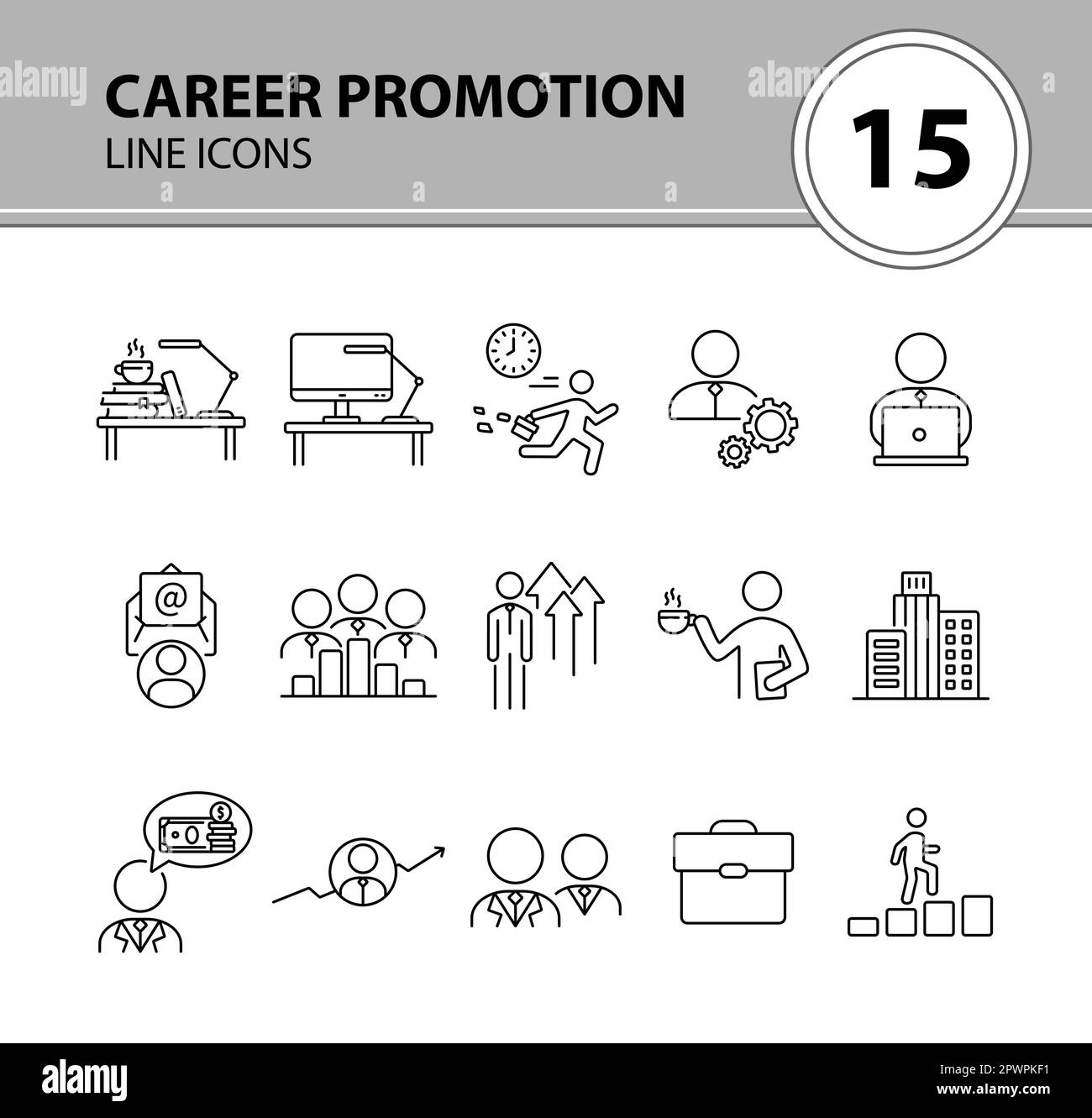 Career promotion line icon set Stock Vector Image & Art - Alamy