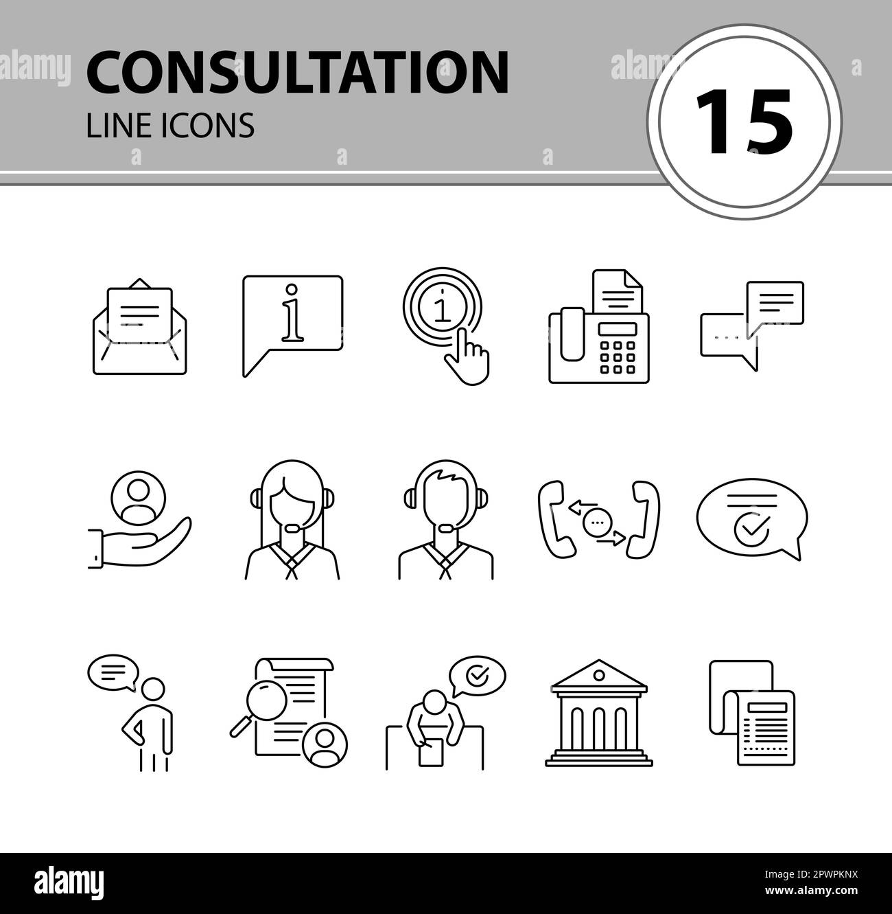 Consultation line icon set Stock Vector Image & Art - Alamy