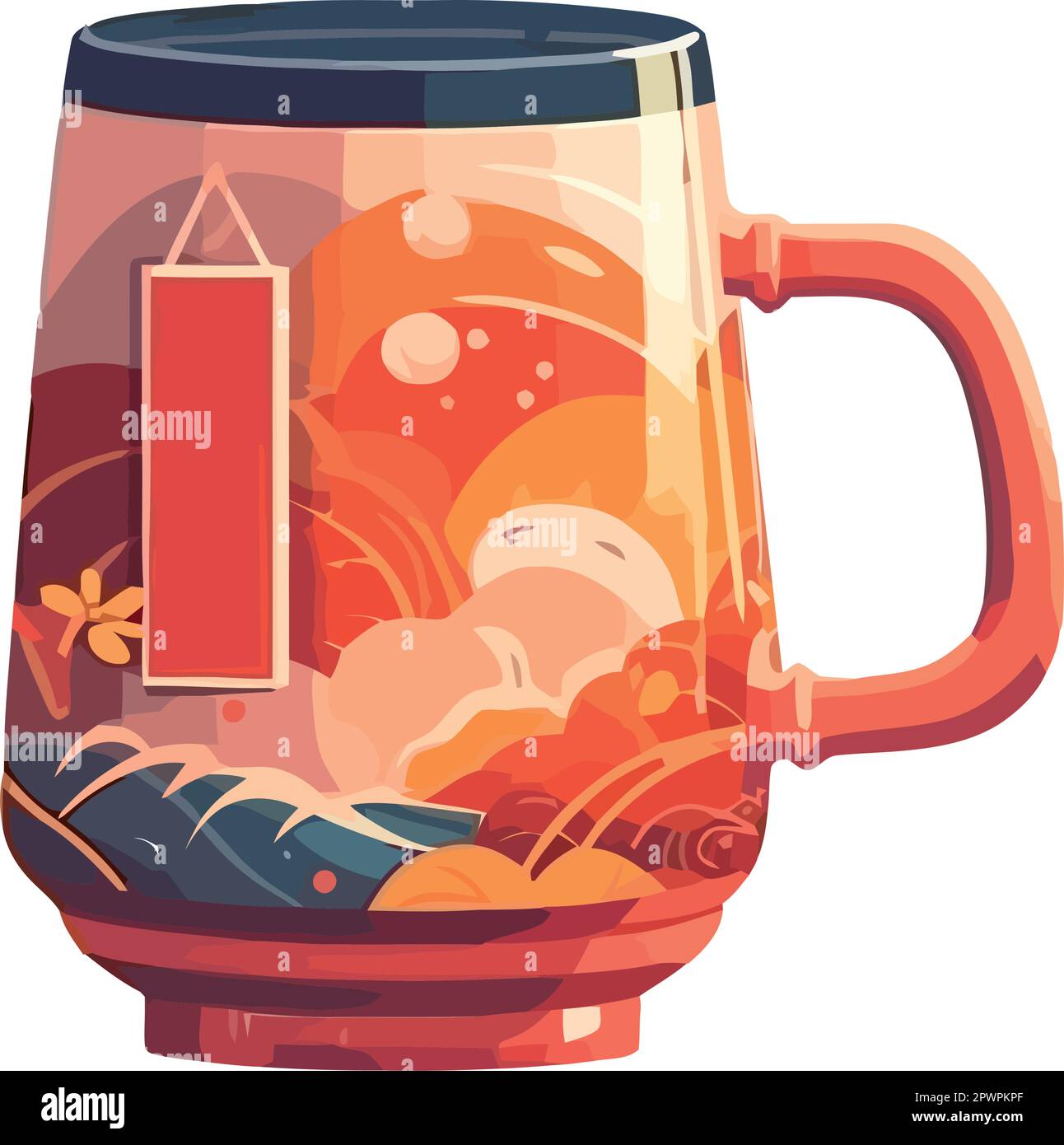 Fun cartoon Tea mug design Stock Vector Image & Art - Alamy