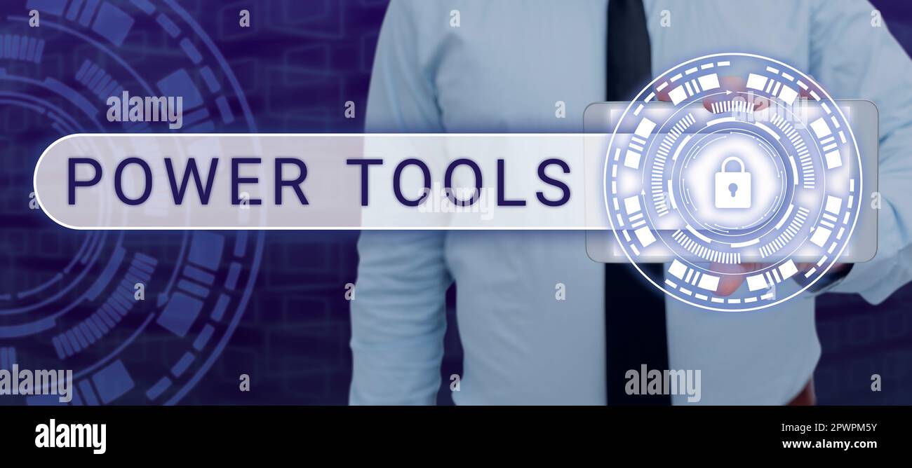 Text showing inspiration Power Tools, Internet Concept tool that is ...