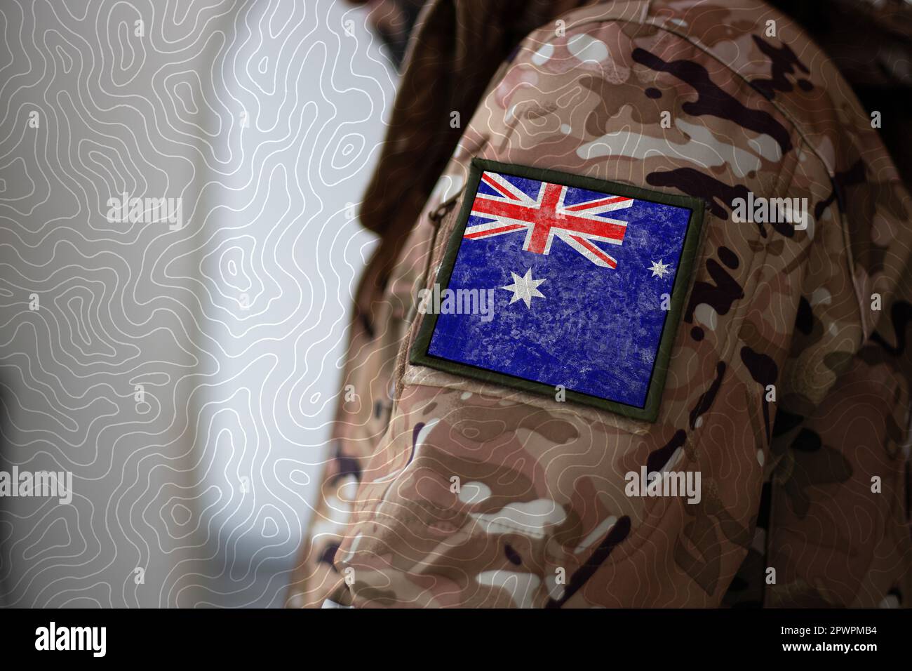 Australia Soldier. Soldier with flag Australia, Australia flag on a ...