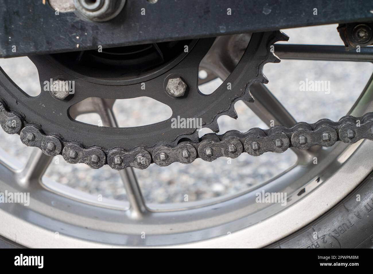 the detail of a motorcycle rear chain Stock Photo - Alamy