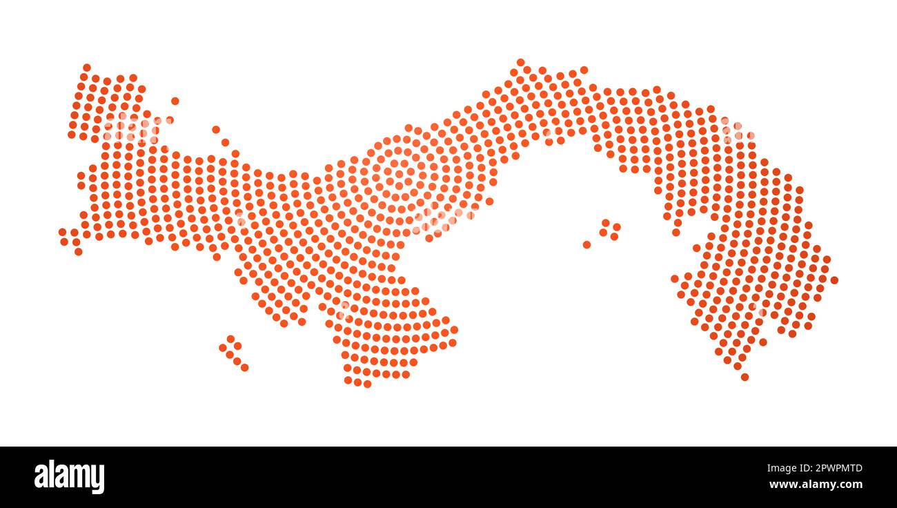 Panama dotted map. Digital style shape of Panama. Tech icon of the ...