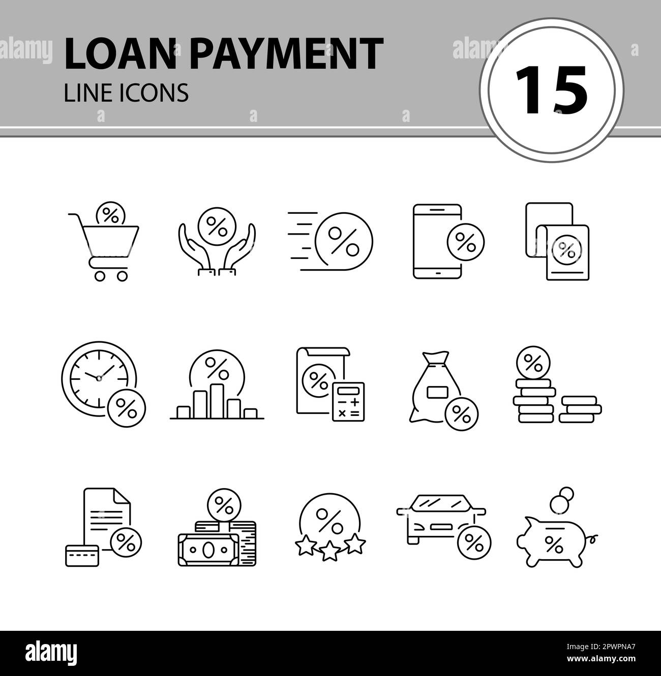 Loan payment icon set Stock Vector Image & Art - Alamy