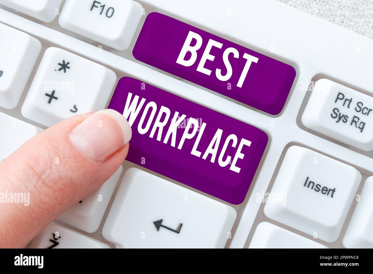 Hand writing sign Best Workplace, Business concept Ideal company to ...