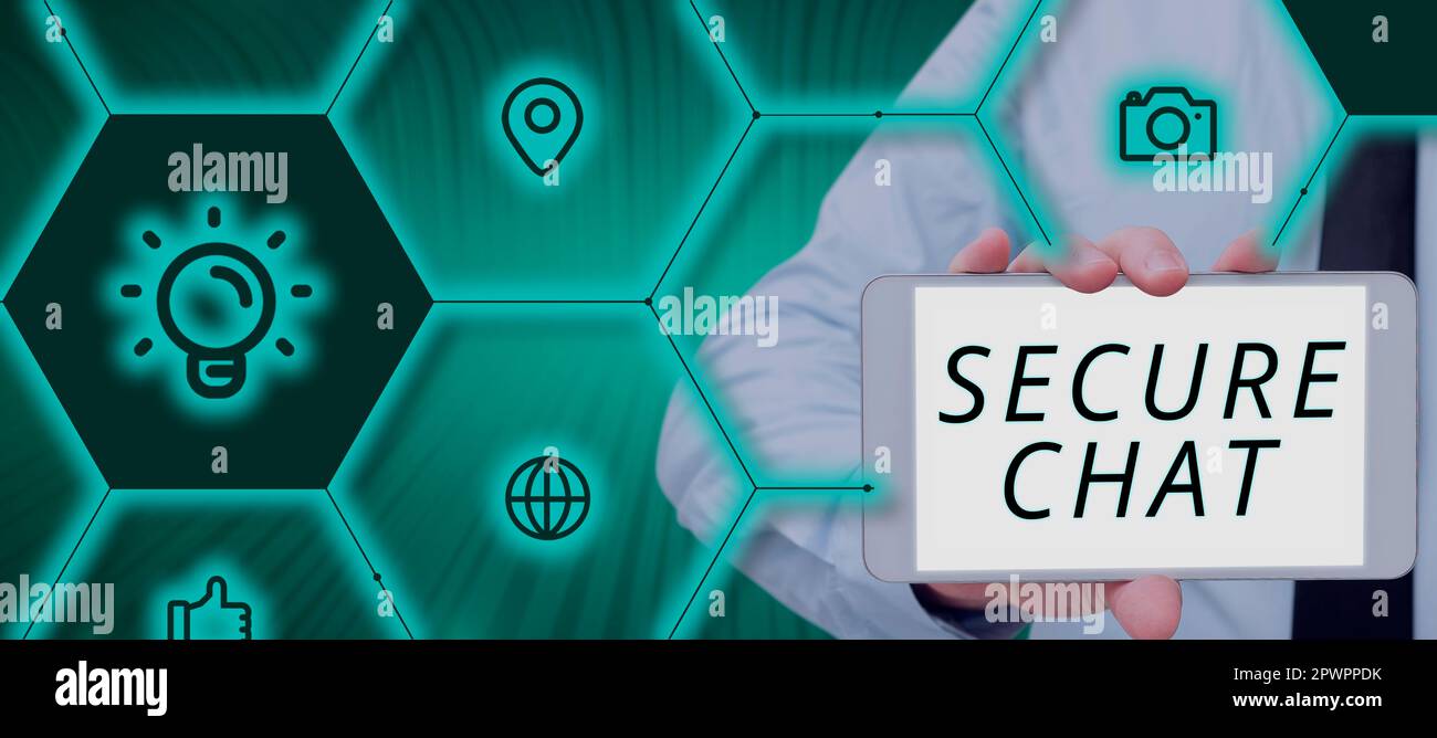 Writing Displaying Text Secure Chat Word Written On Approach To