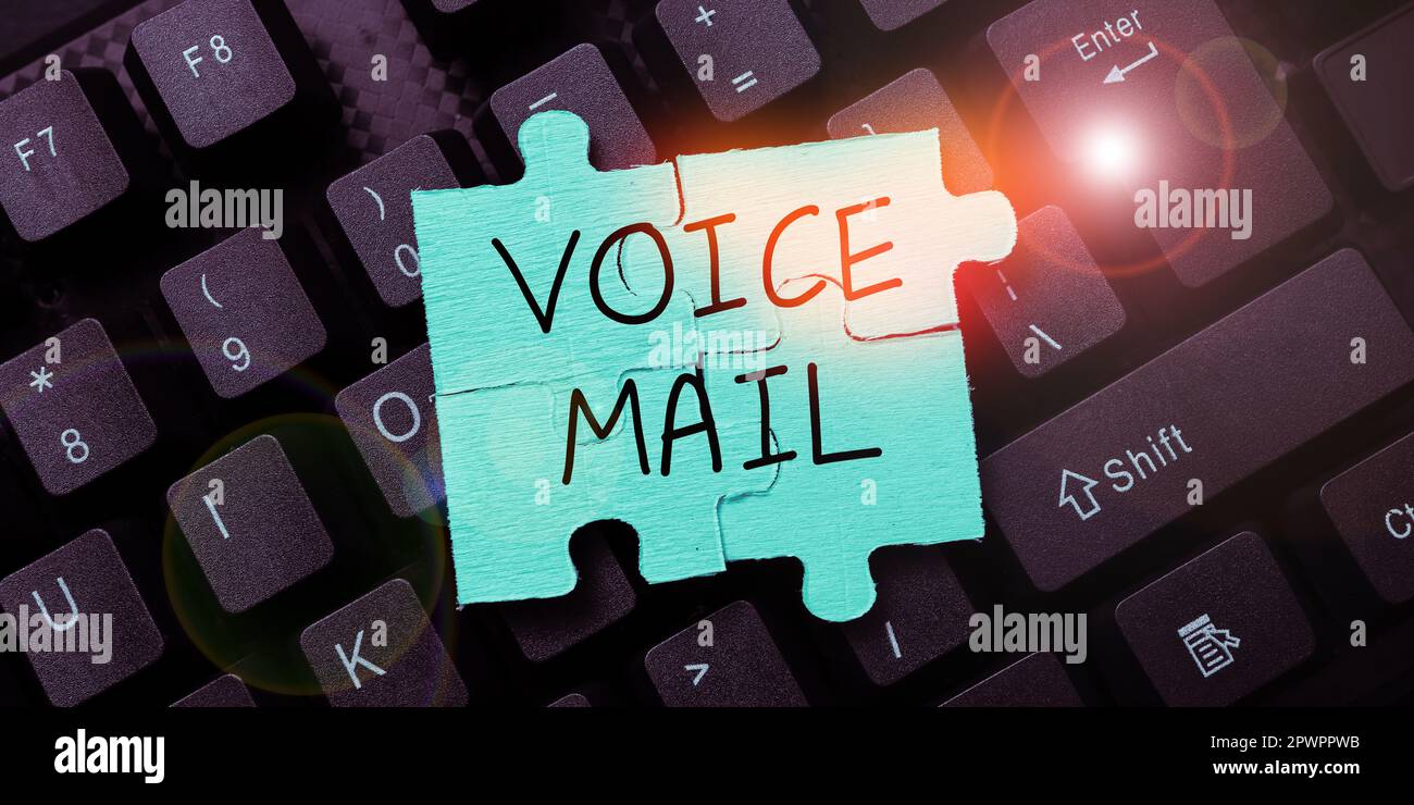 Hand writing sign Voice Mail, Concept meaning Electronic system that ...
