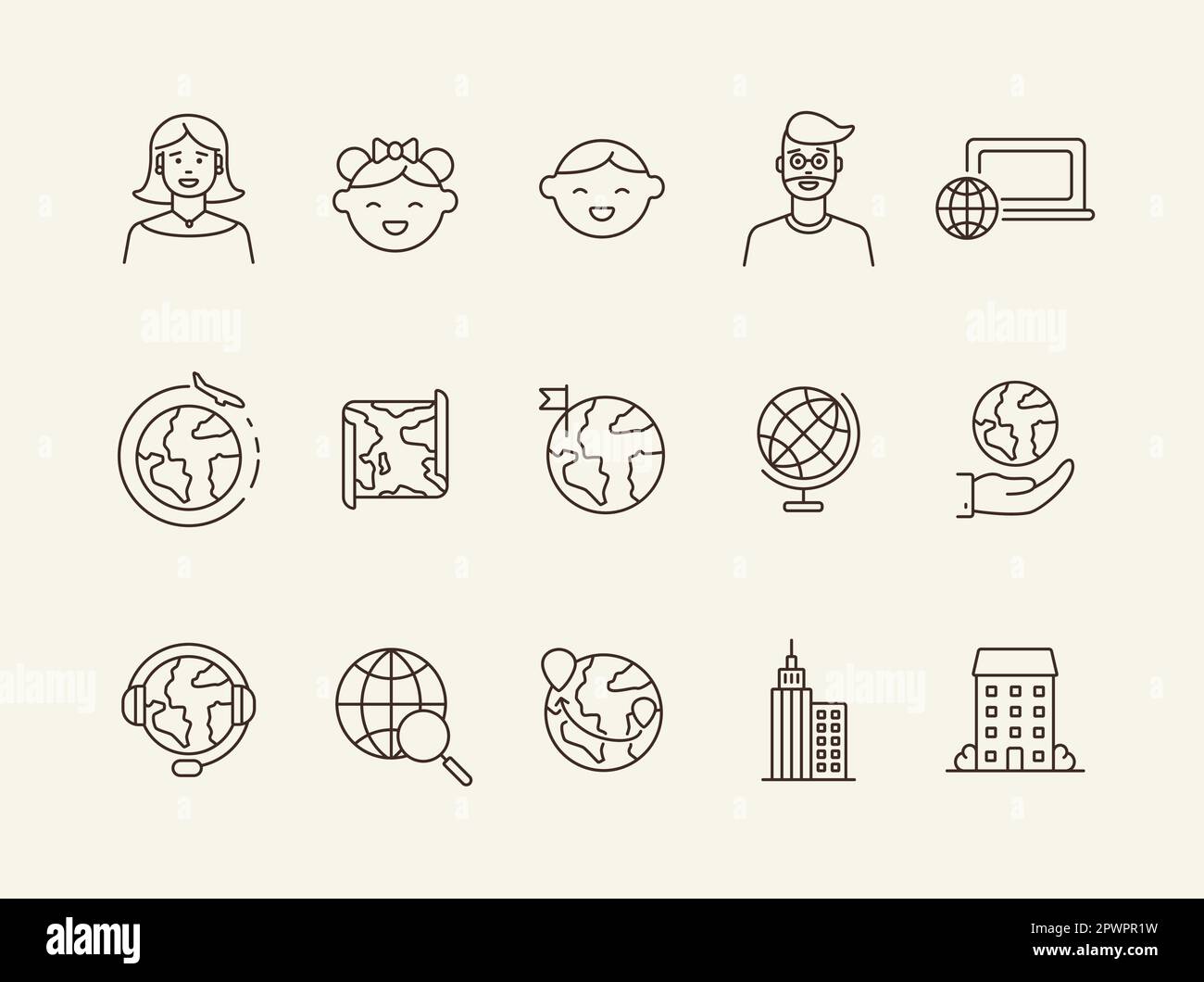 Countries line icon set Stock Vector Image & Art - Alamy