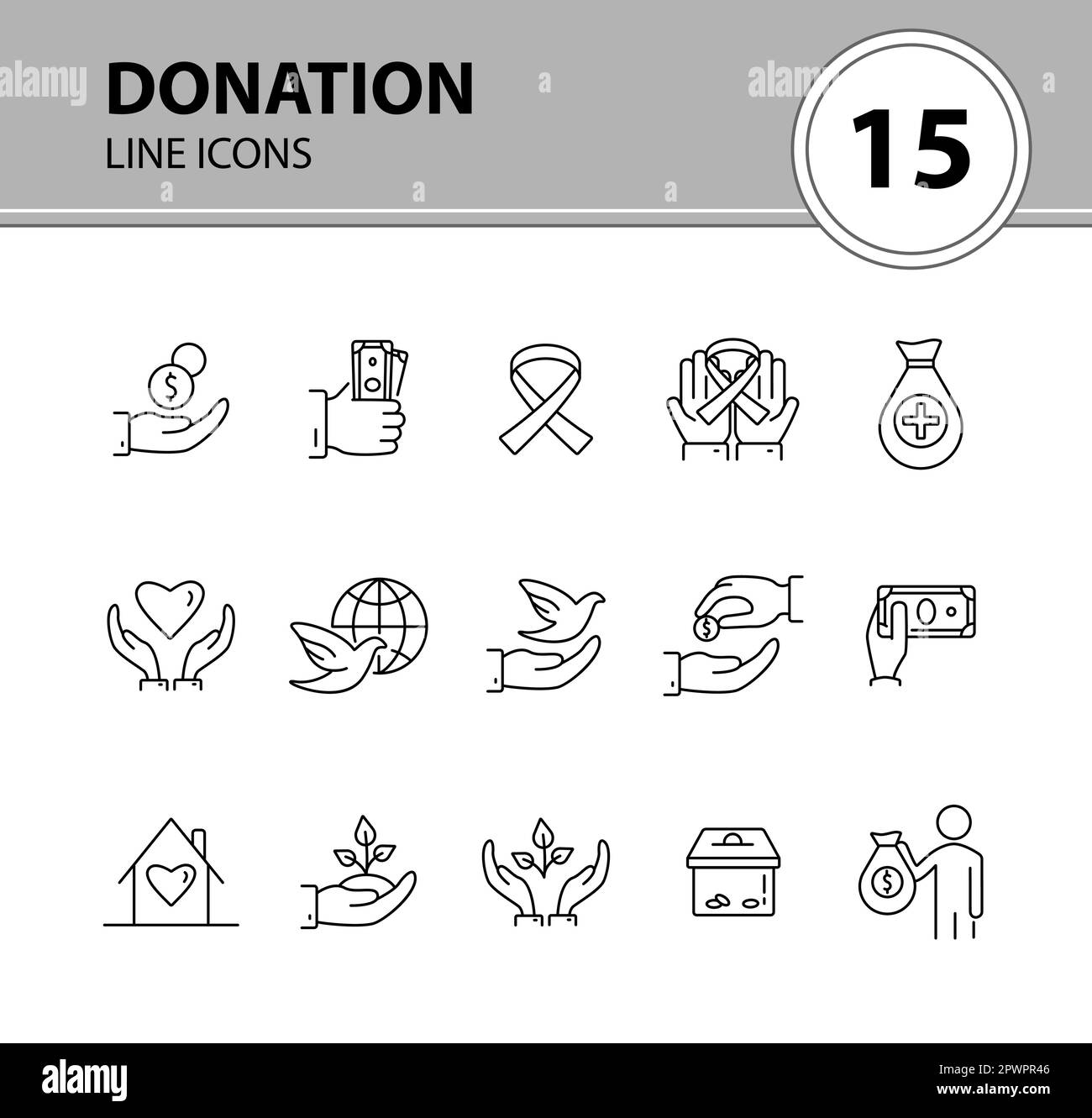 Donation sign Black and White Stock Photos & Images - Alamy
