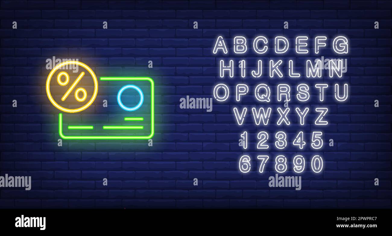 Credit card neon light Stock Vector Images - Alamy