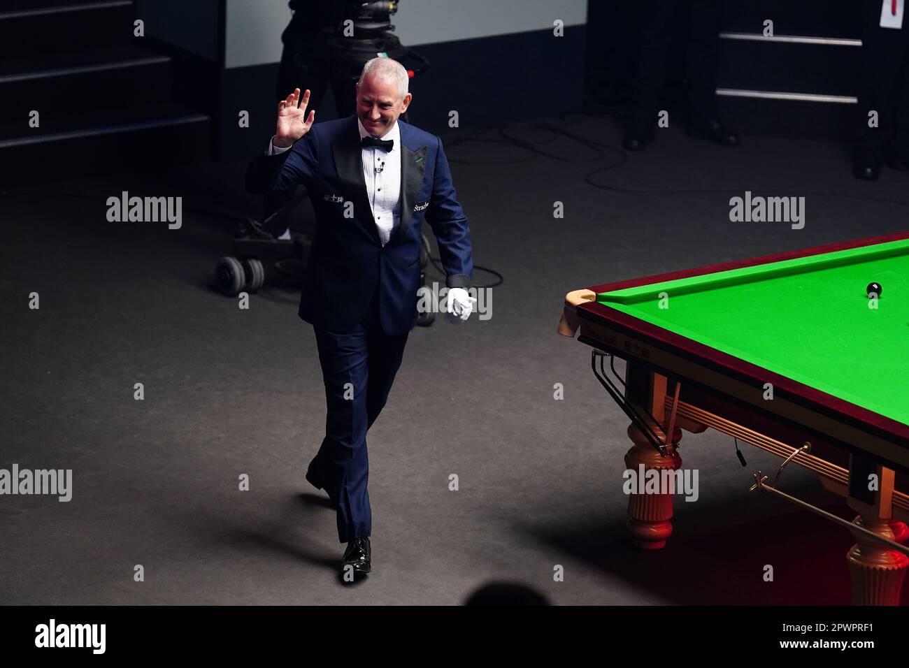 Referee Brendan Moore walks out before the start of the final on day ...