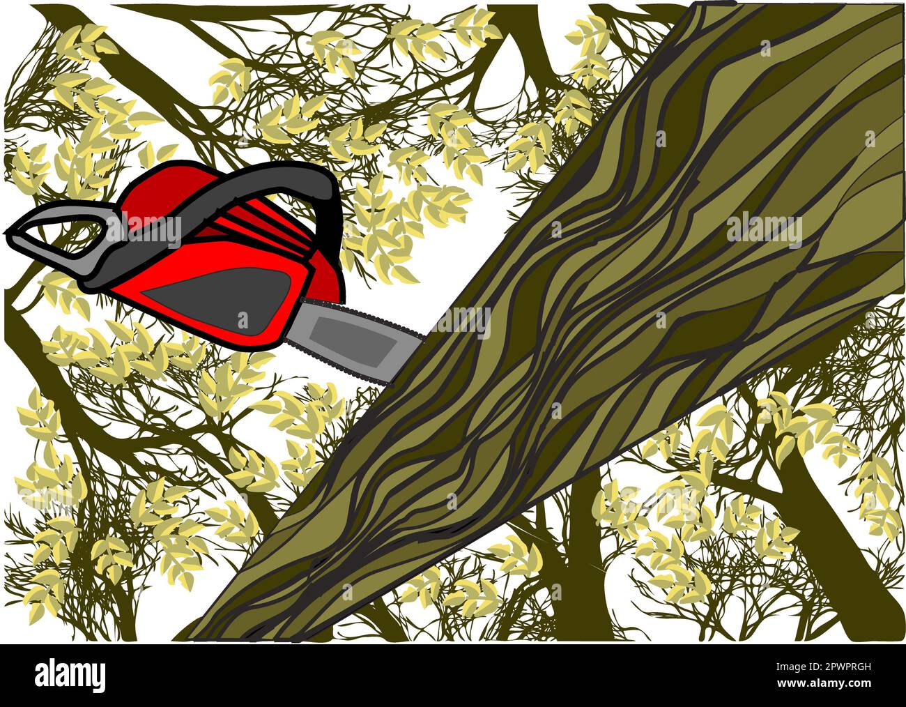 deforestation vector illustration on white background Stock Photo - Alamy