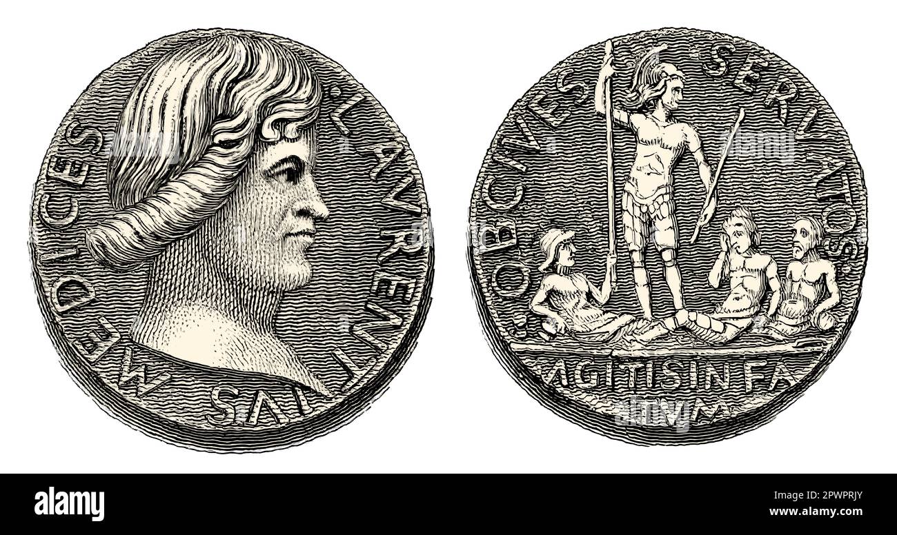 Medal on the conspiracy of the Pazzi, portrait of Lorenzo I de Medici ...