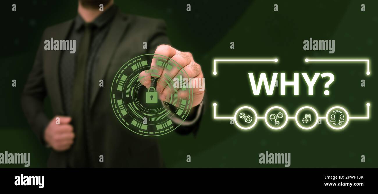 Text showing inspiration Why, Word for Asking for what reason and ...