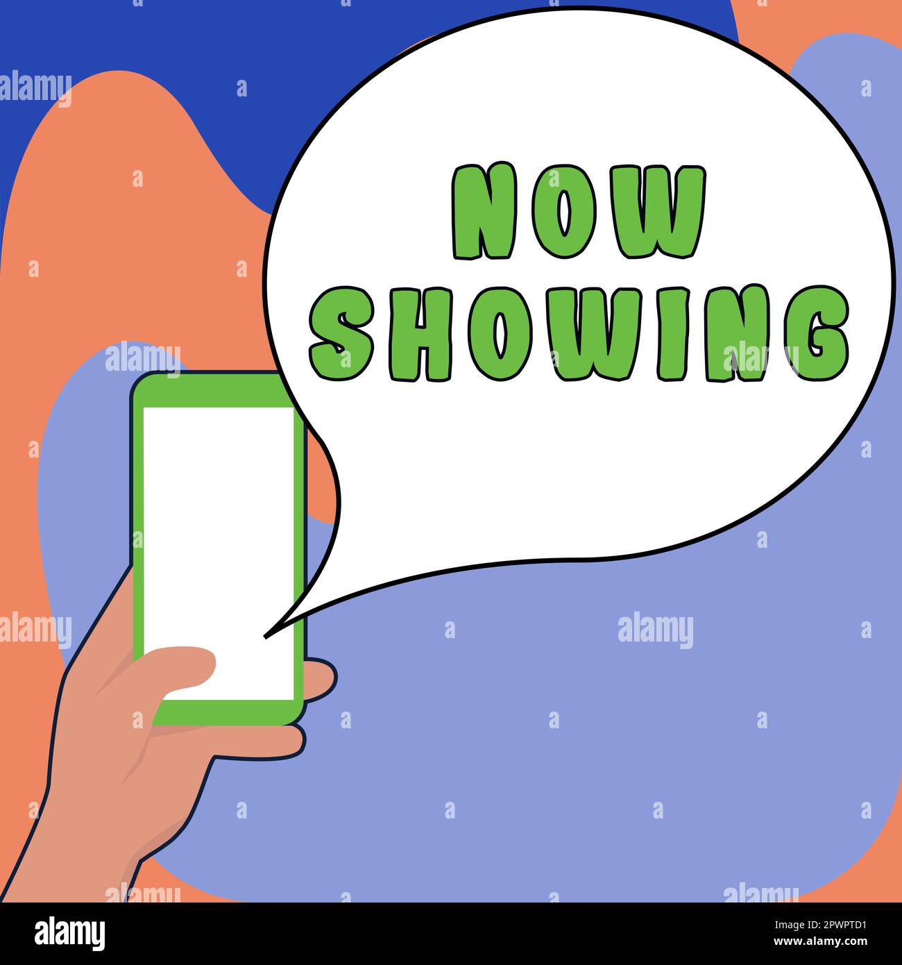 Handwriting text Now Showing, Word Written on opportunity for the ...