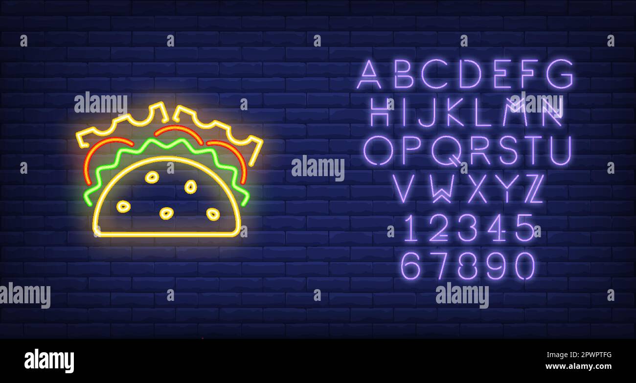 Taco neon sign Stock Vector Image & Art - Alamy