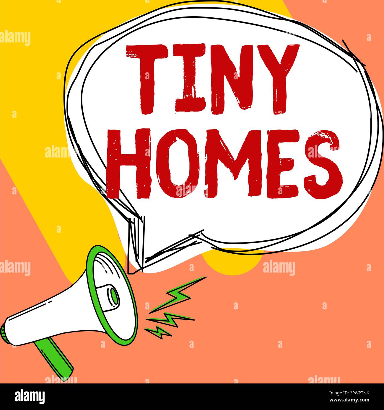 Text showing inspiration Tiny Homes, Word Written on houses contain one ...